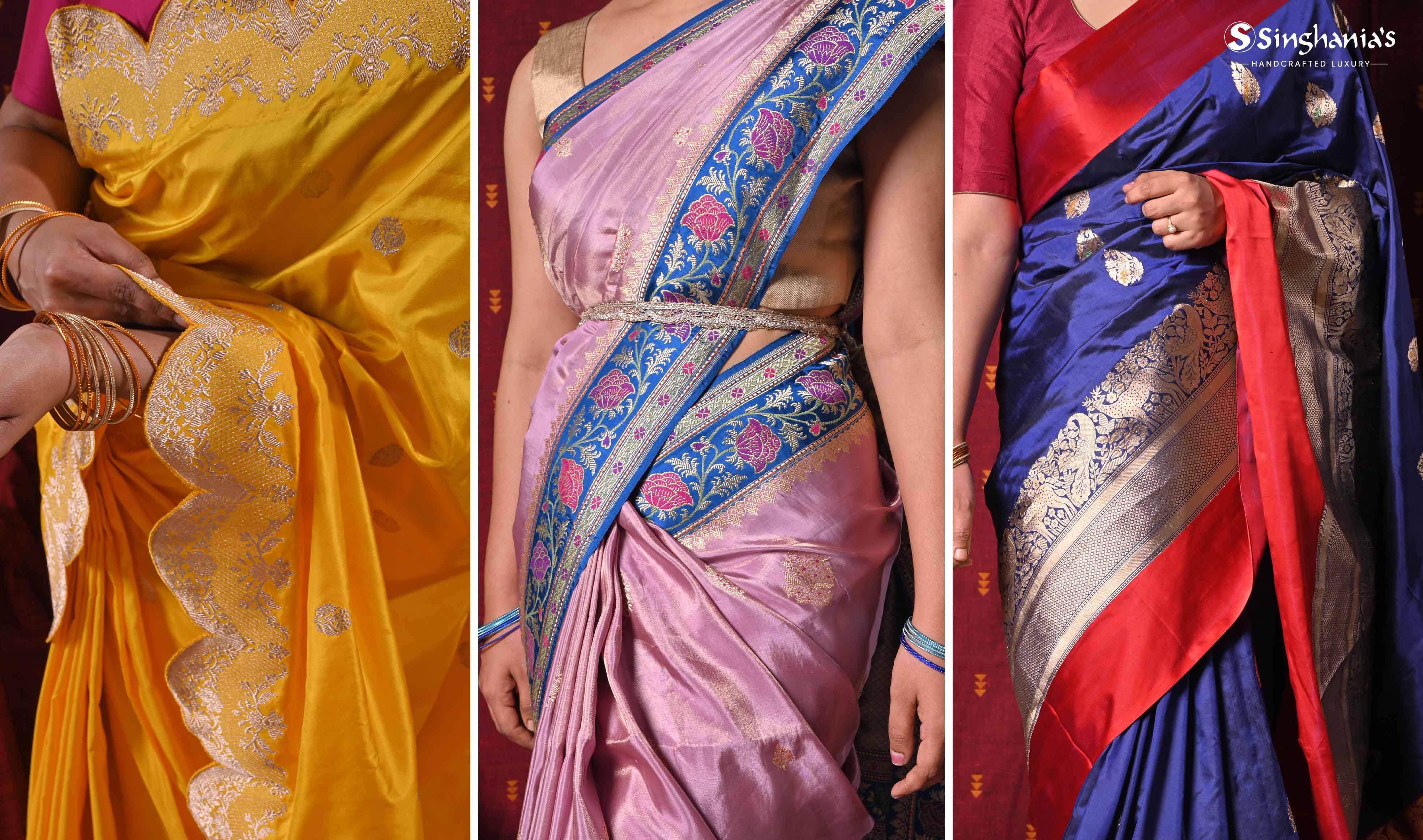 How to Style Kanjivaram and Banarasi Bridal Sarees in Wedding – Singhania's