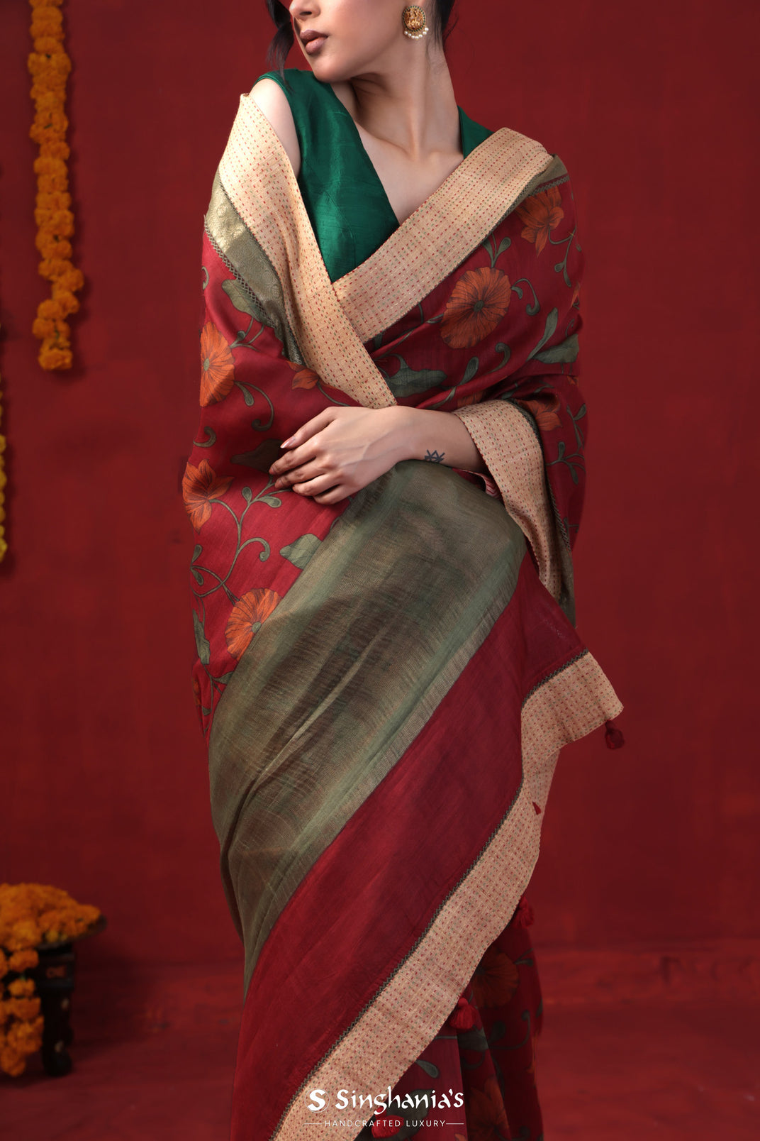 Pure Tussar Silk Sarees Online | Printed Tussar | Singhania's