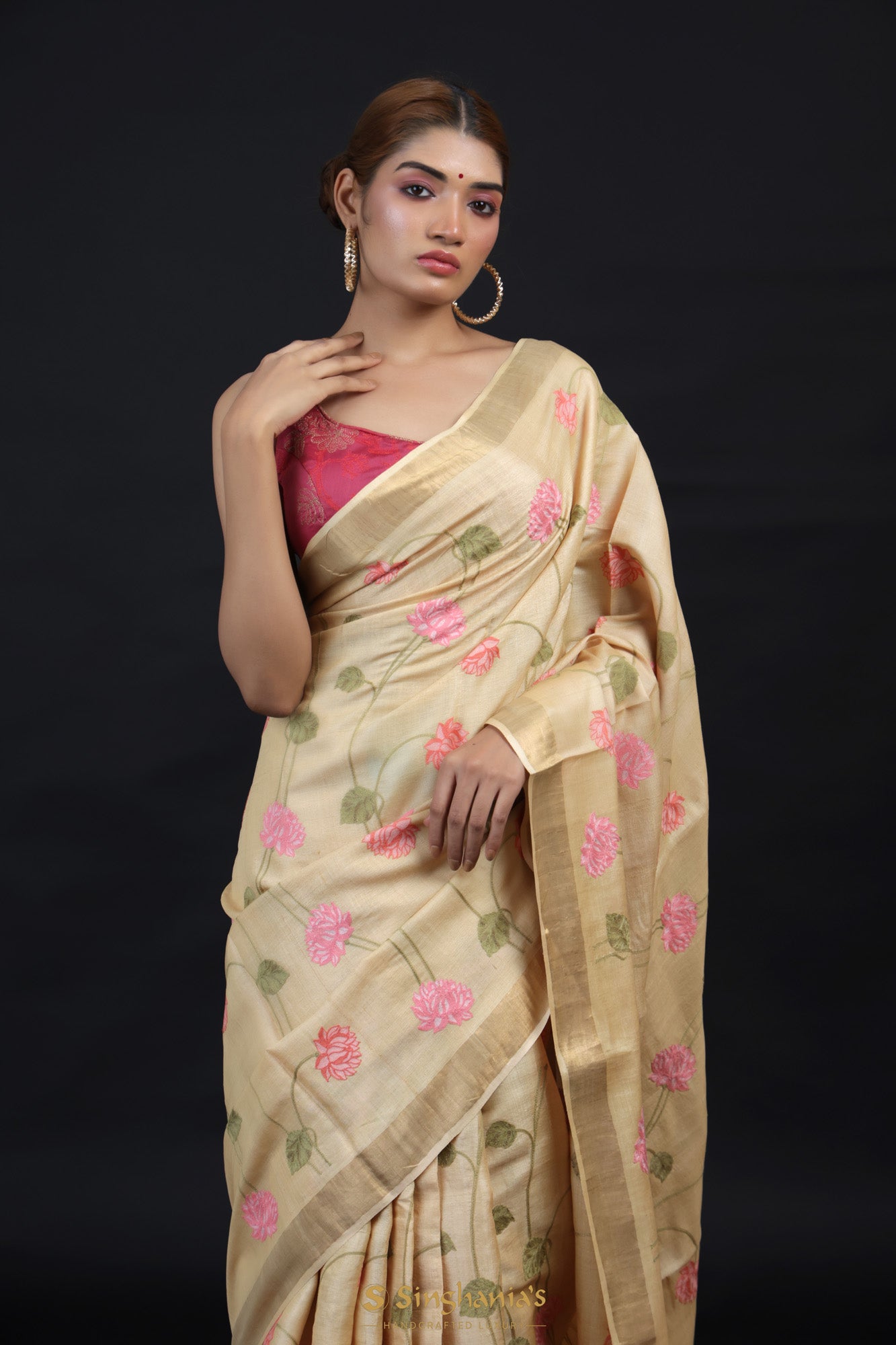 Pure Tussar Silk Sarees Online | Printed Tussar | Singhania's